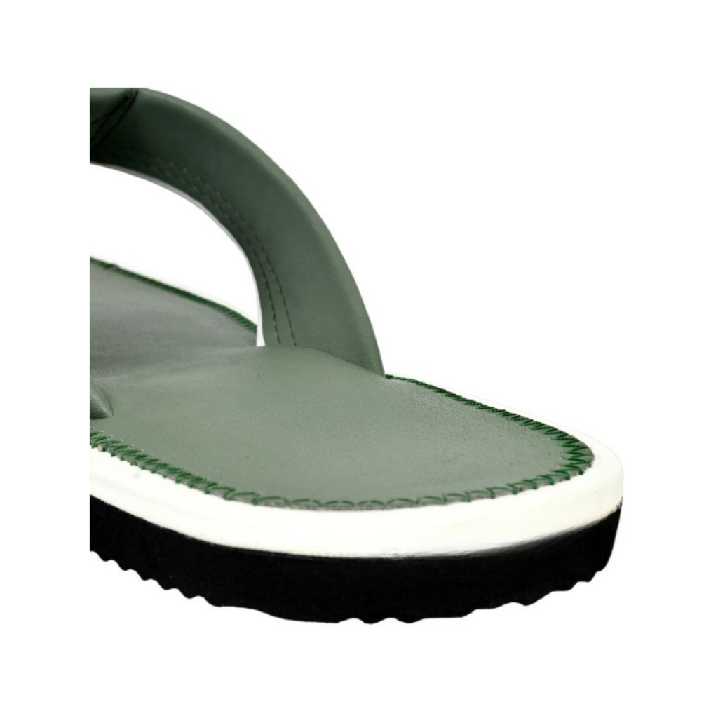 Flip Flop Smooth Leather Slippers Sandals Green Color – Addhuri Store