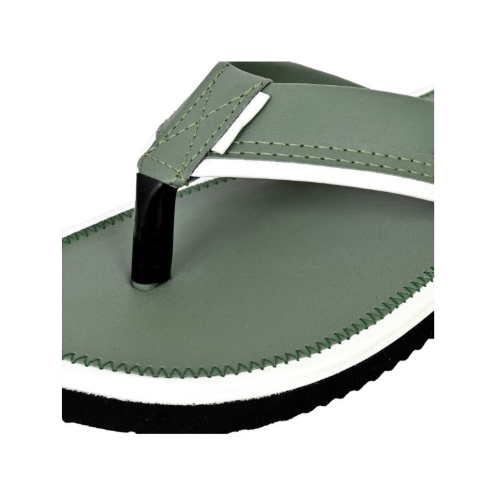 Flip Flop Smooth Leather Slippers Sandals Green Color – Addhuri Store